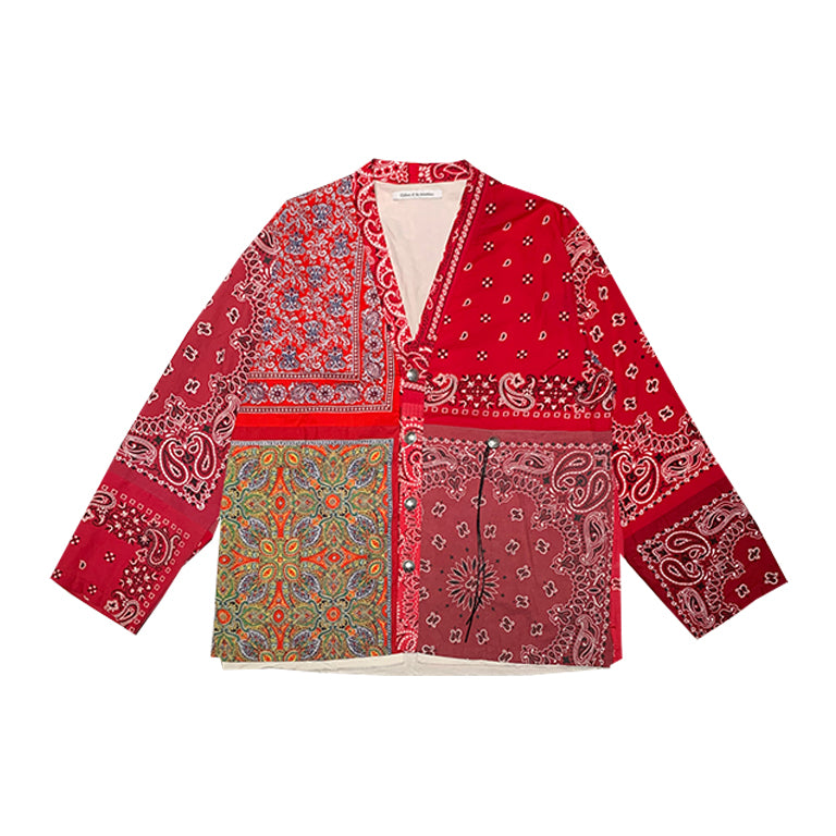 BANDANA PATCHWORK CONCHO JACKET - RED – LOCUS